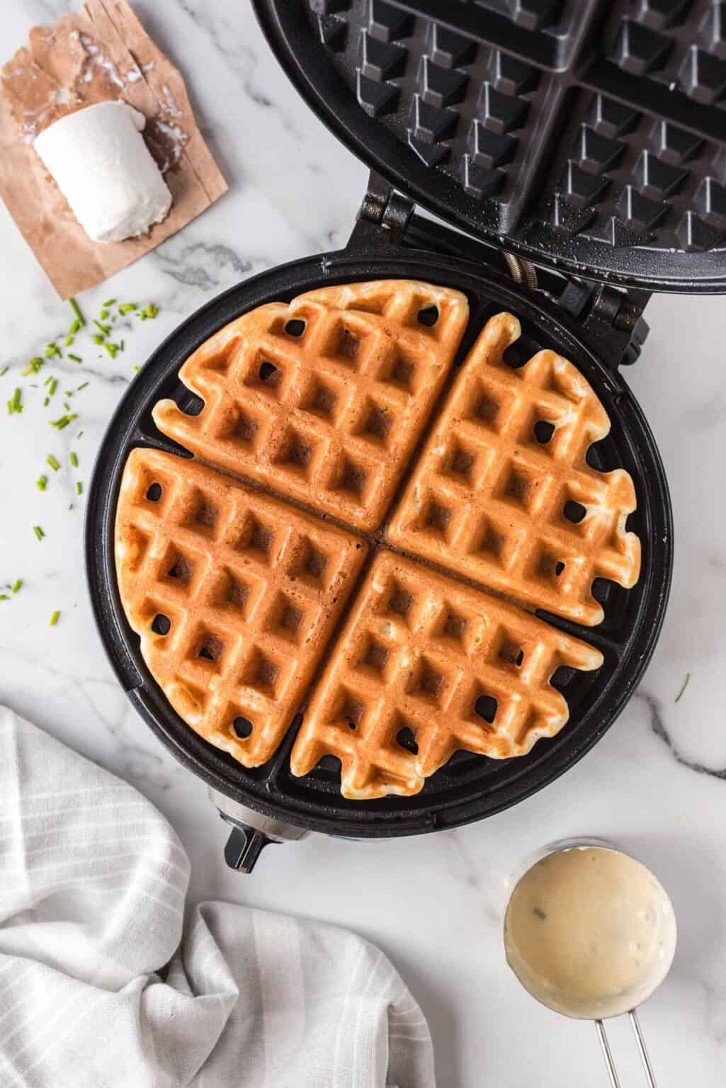 Goat Cheese Waffles with Chives • Pancake Recipes