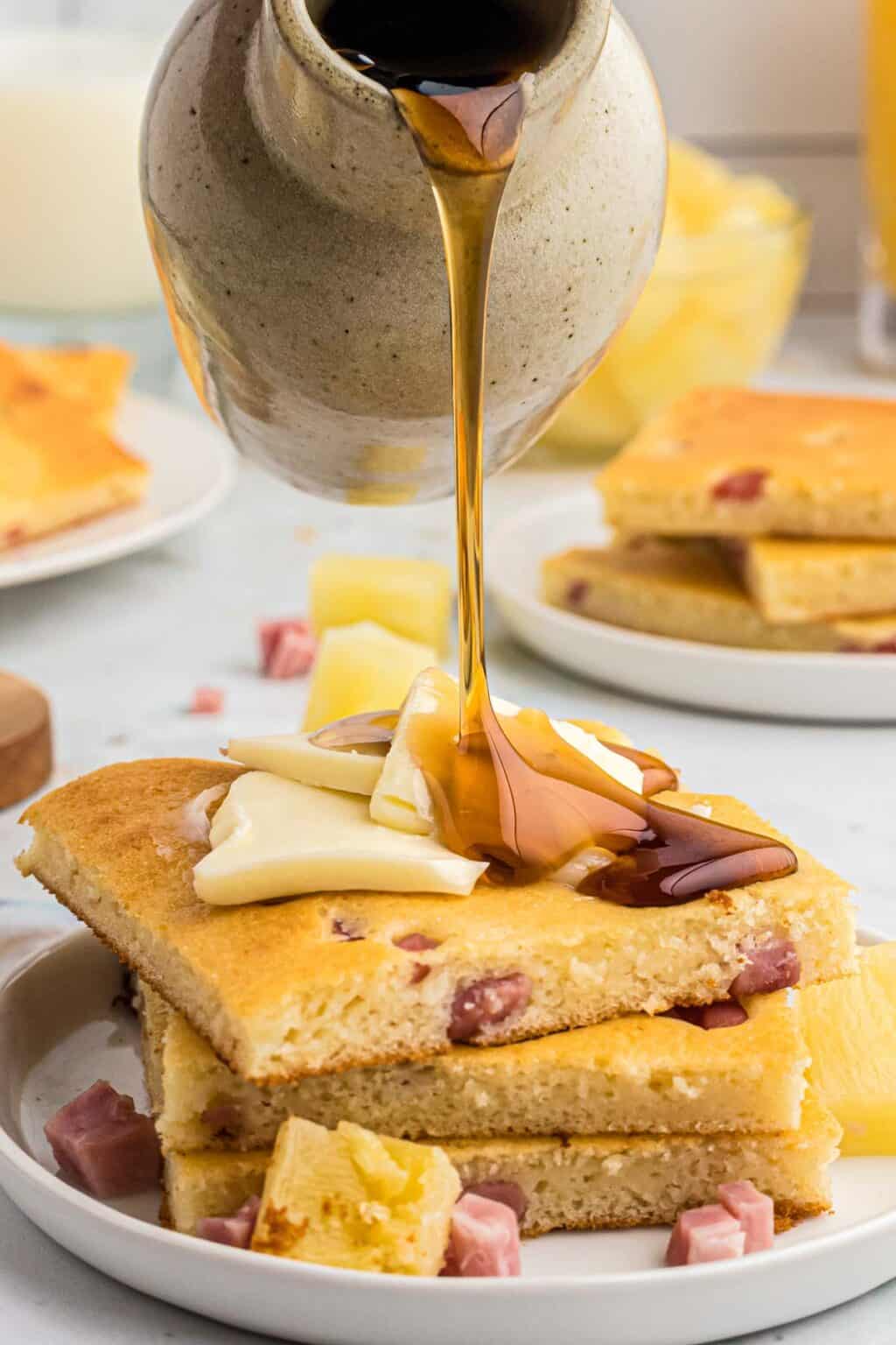 Ham and Pineapple Sheet Pan Pancakes • Pancake Recipes