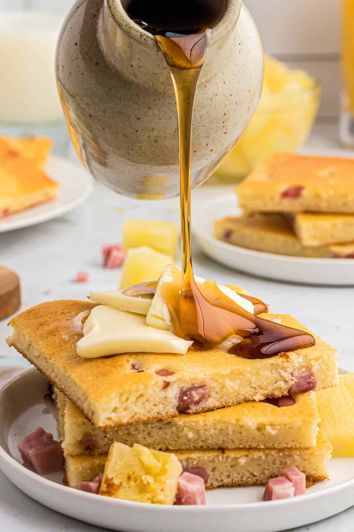 Ham and Pineapple Sheet Pan Pancakes • Pancake Recipes