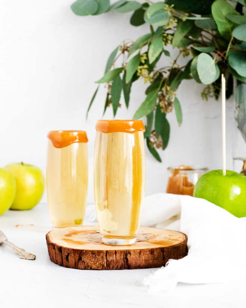 Apple Cider Mimosas with Caramel Rim • Pancake Recipes