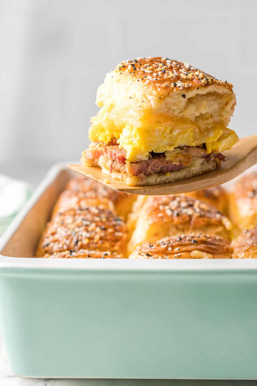 Everything Bagel Breakfast Sliders • Pancake Recipes