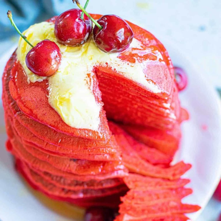 Red Velvet Pancakes • Pancake Recipes