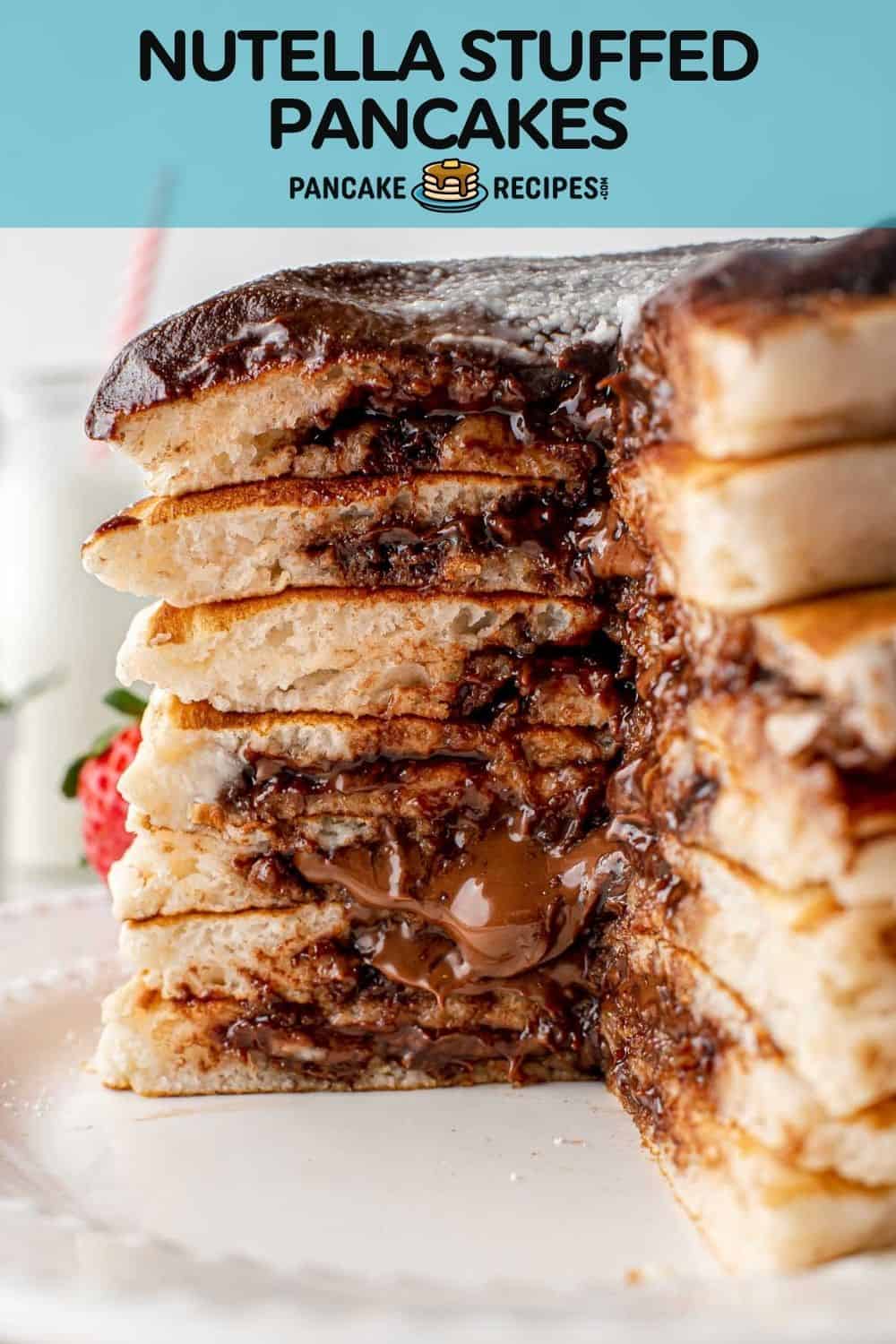 Nutella Pancakes (chocolate hazelnut filled pancakes) • Pancake Recipes