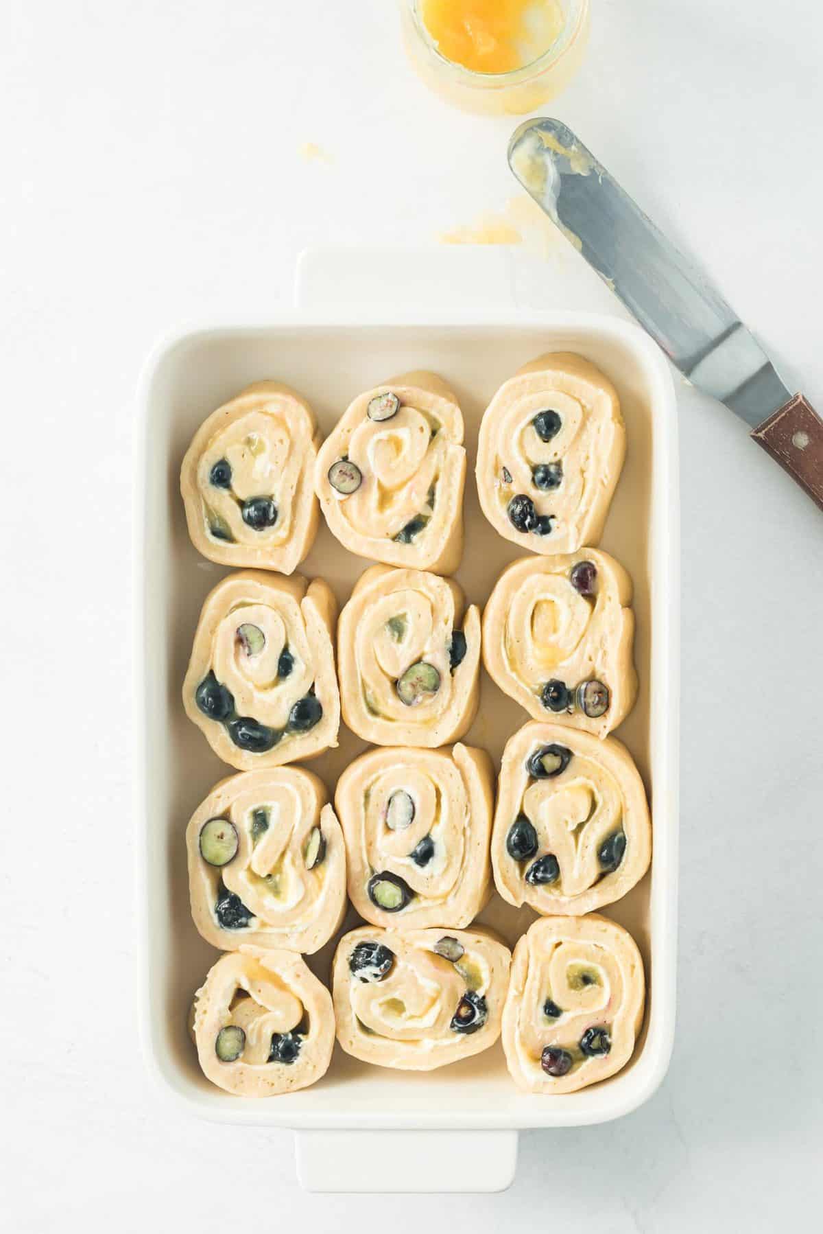 Blueberry Rolls with Lemon Curd • Pancake Recipes