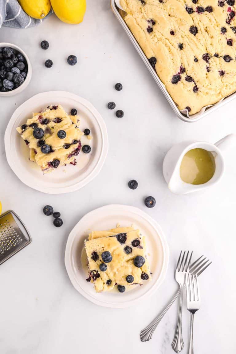 Sheet Pan Blueberry Lemon Pancakes • Pancake Recipes