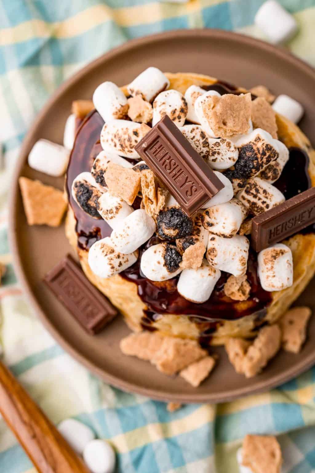 S'mores Pancakes • Pancake Recipes