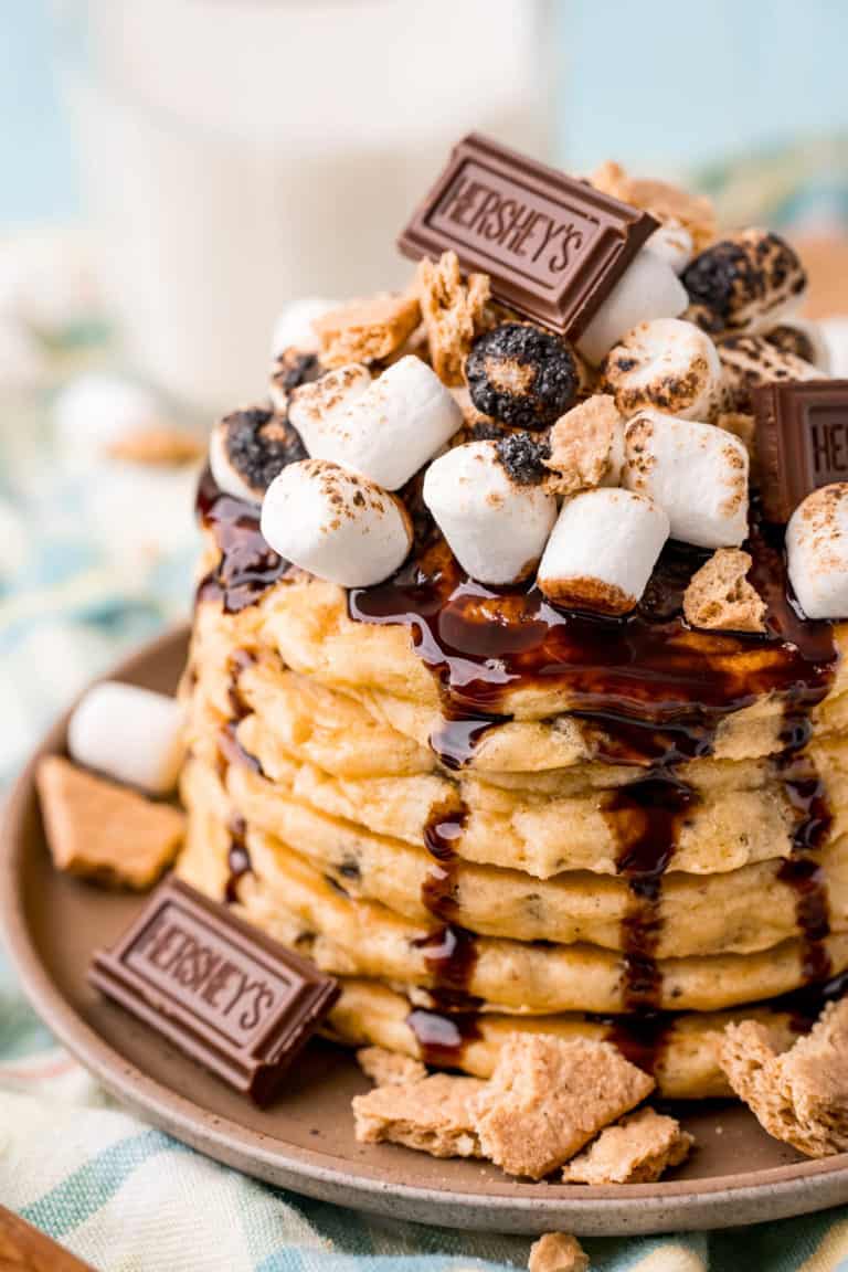 S'mores Pancakes • Pancake Recipes