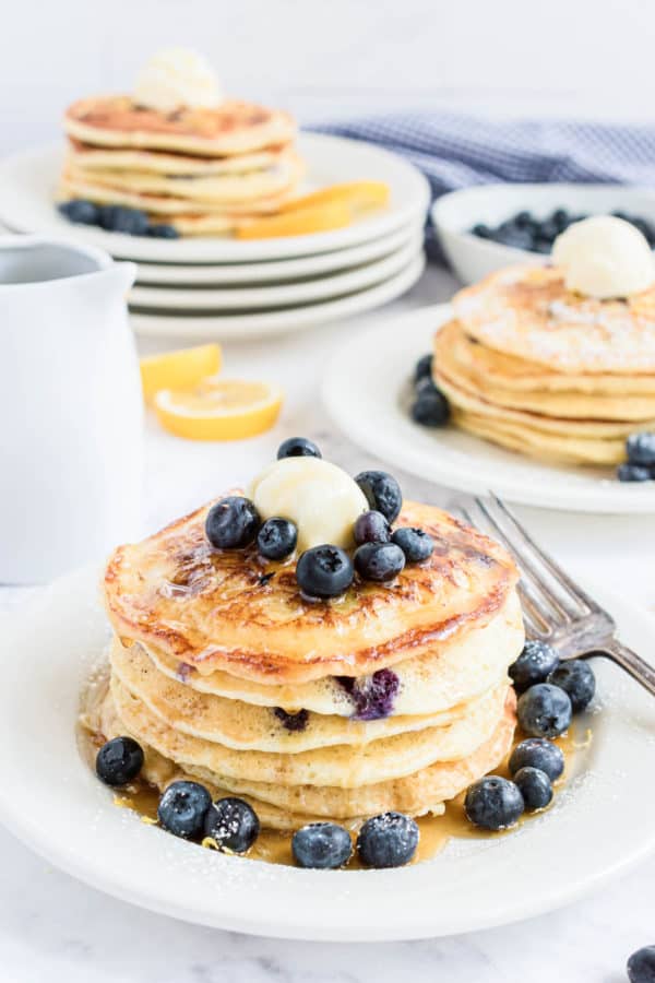 Lemon Blueberry Ricotta Pancakes • Pancake Recipes