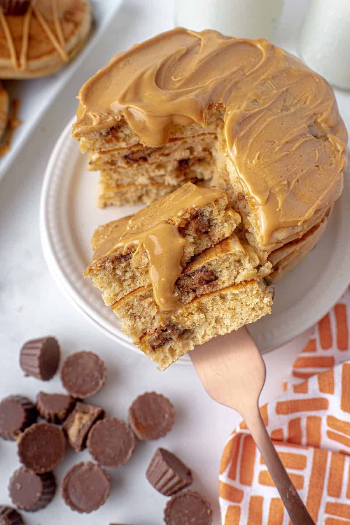 Reese's Peanut Butter Cup Pancakes • Pancake Recipes