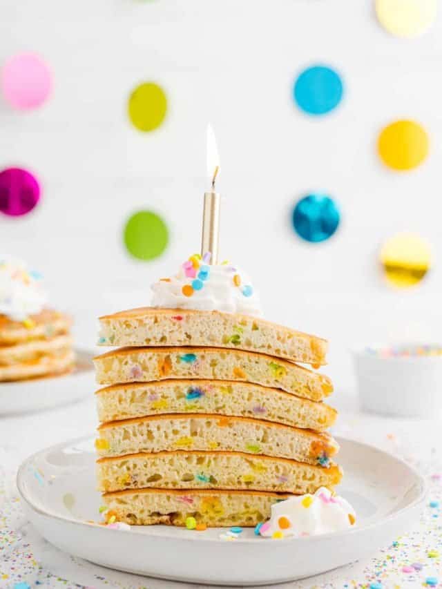 Birthday Cake Pancakes Story • Pancake Recipes
