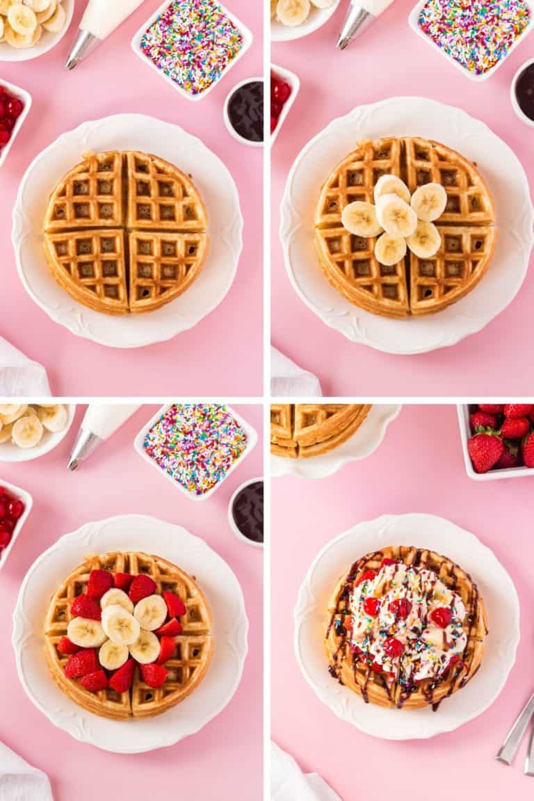 Banana Split Waffles • Pancake Recipes