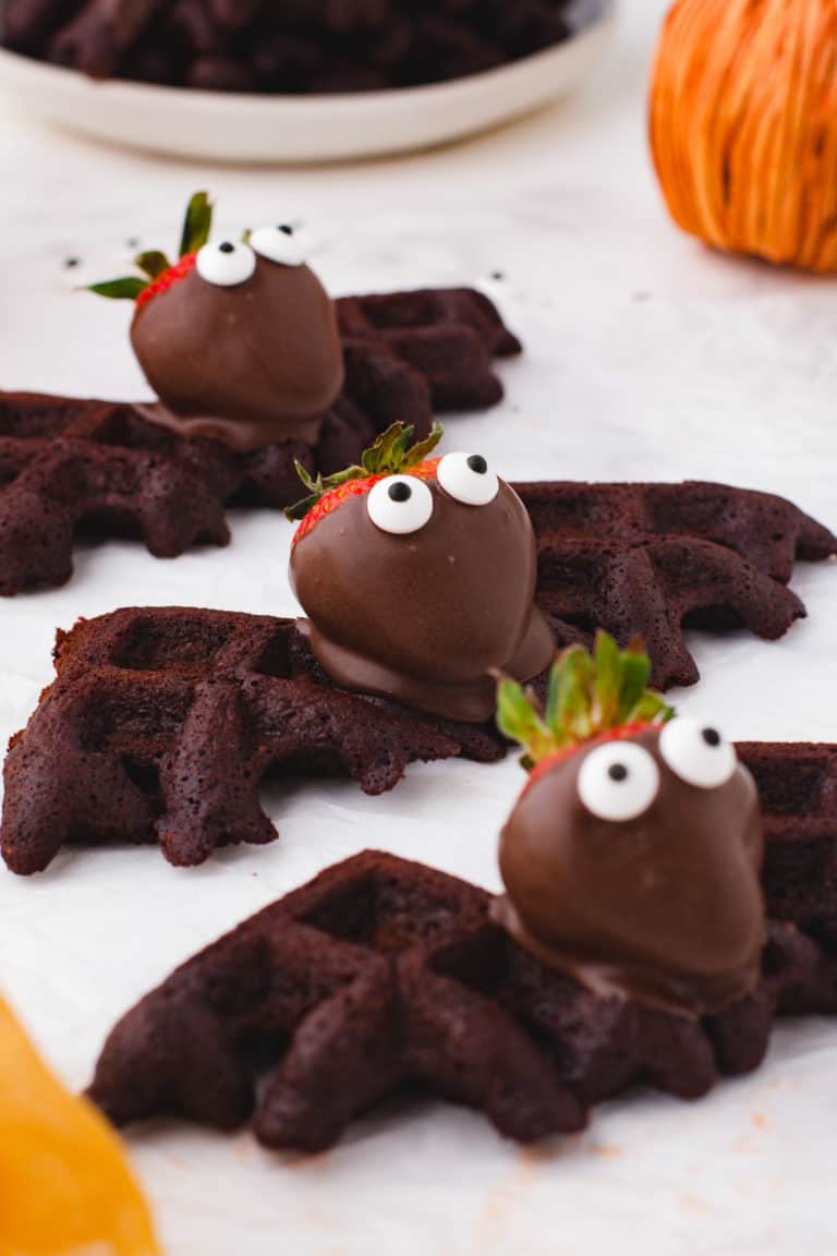 Bat-Shaped Halloween Waffles • Pancake Recipes