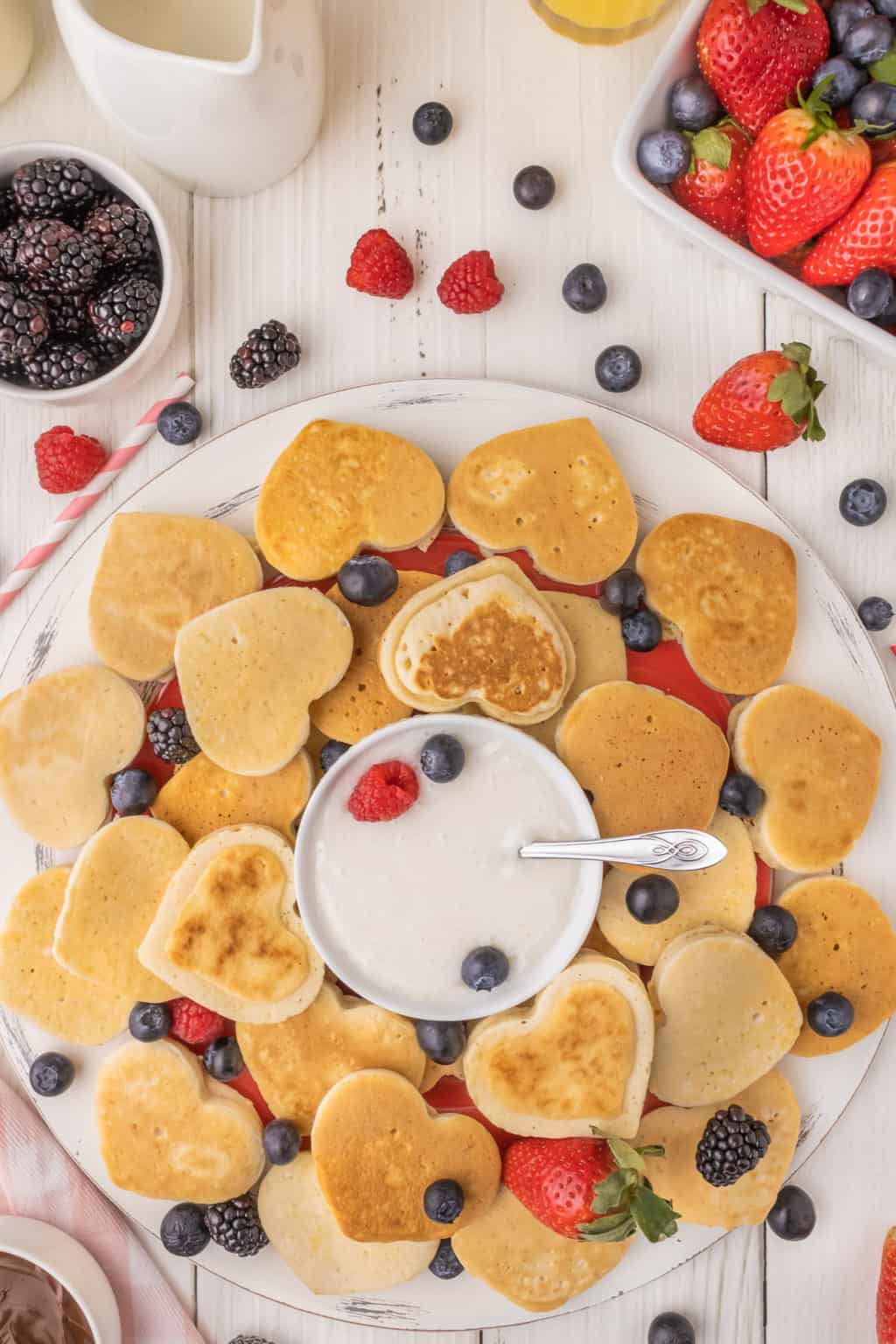 Mini Heart Pancakes • Pancake Recipes