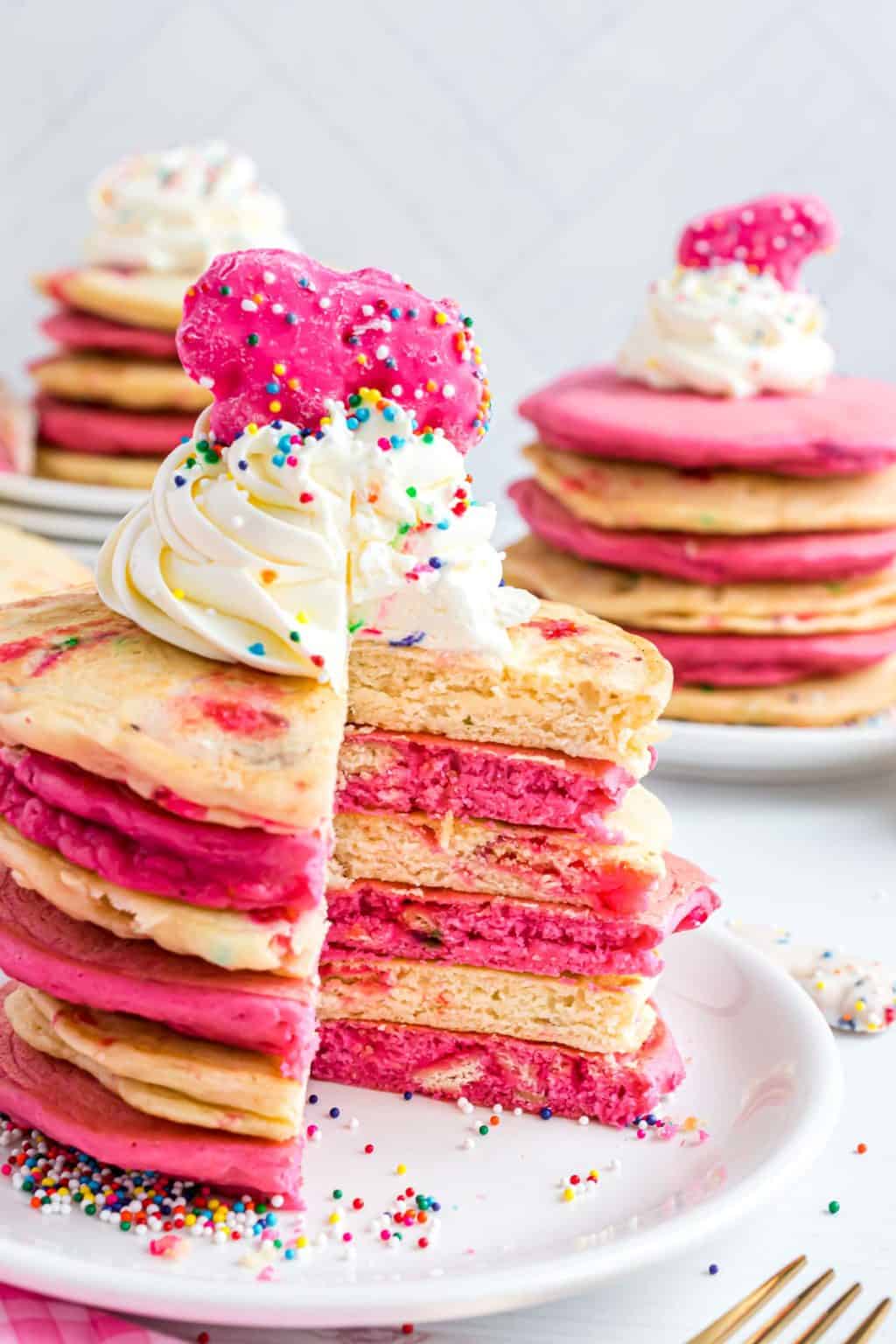 Frosted Animal Cracker Pancakes • Pancake Recipes