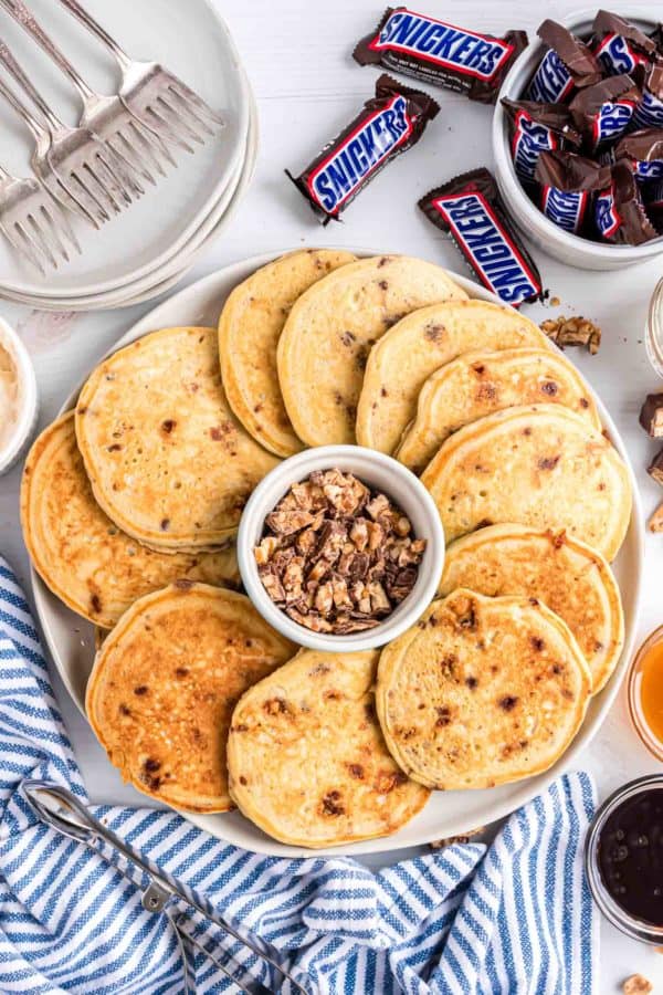 Snickers Pancakes • Pancake Recipes